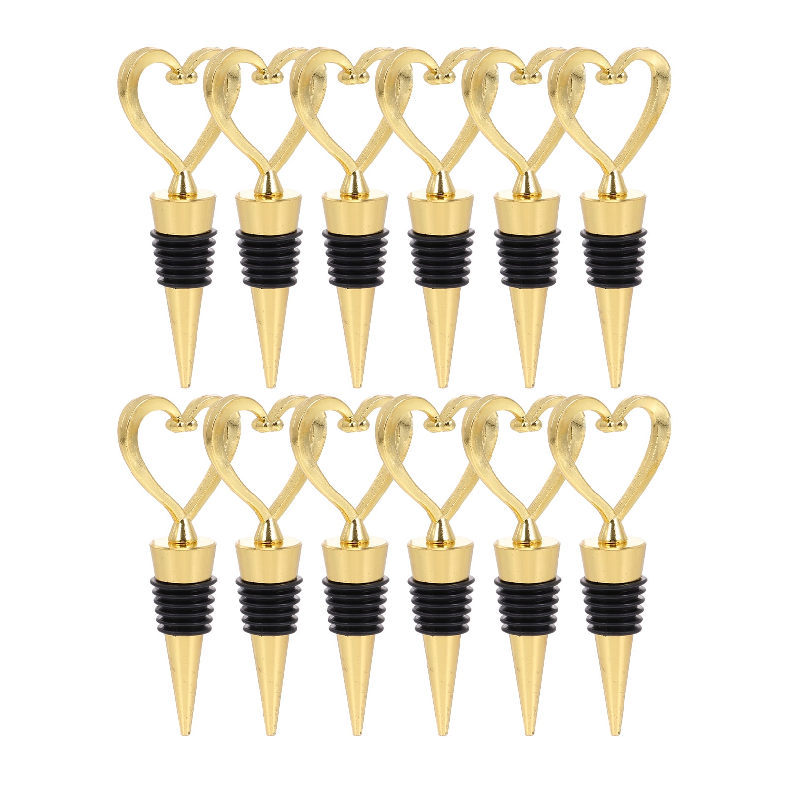 FUEENIRVA 12 Pcs Decorative Stoppers Golden Heart Shaped Cork for ...