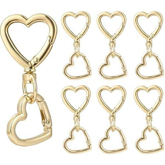 12 Pcs Heart Swivel Spring Clasps，Metal Spring Key Chain Hook Clasps ...
