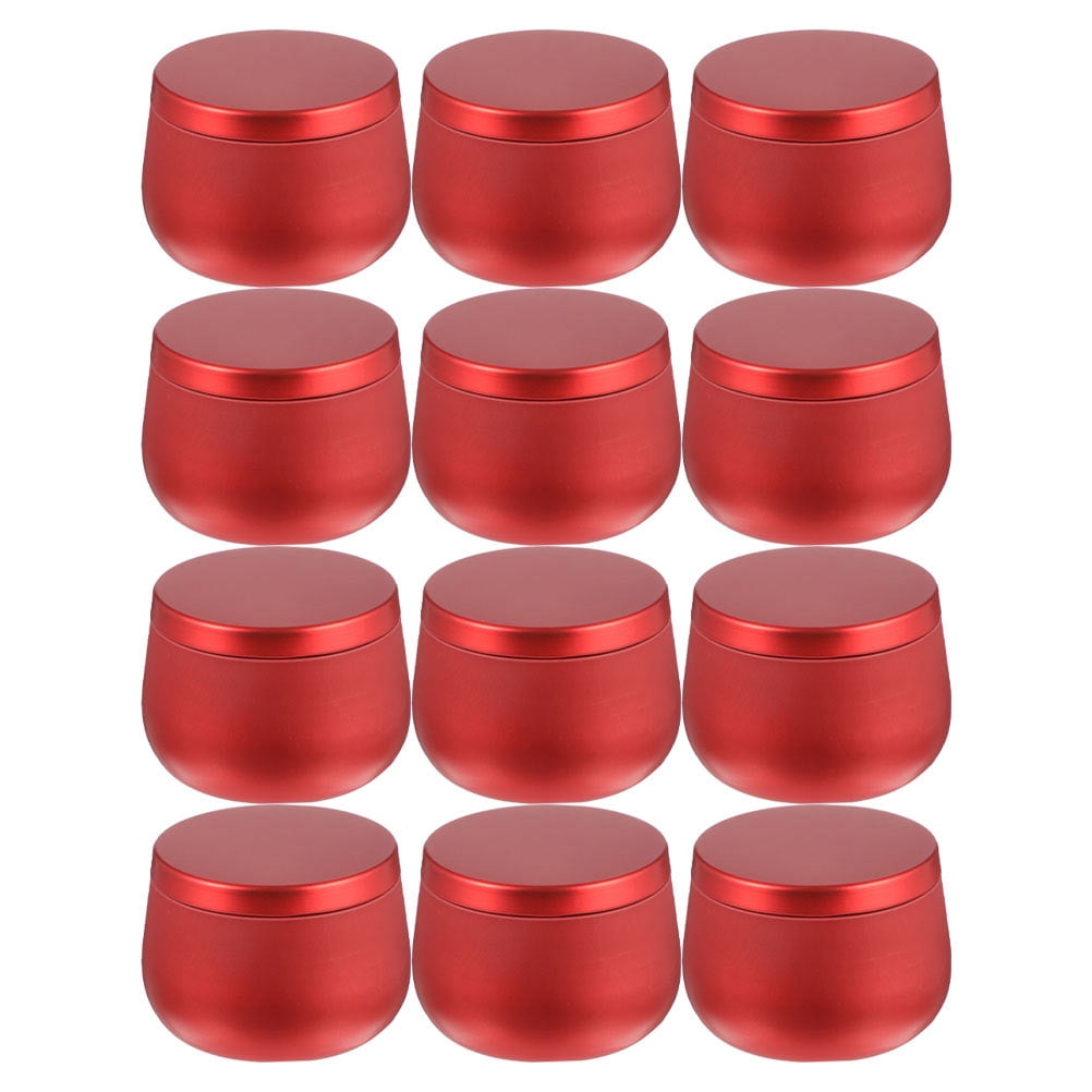 12Pcs Red Tinplate Cans for Storage Use Sealed Boxes for Candies Snacks ...