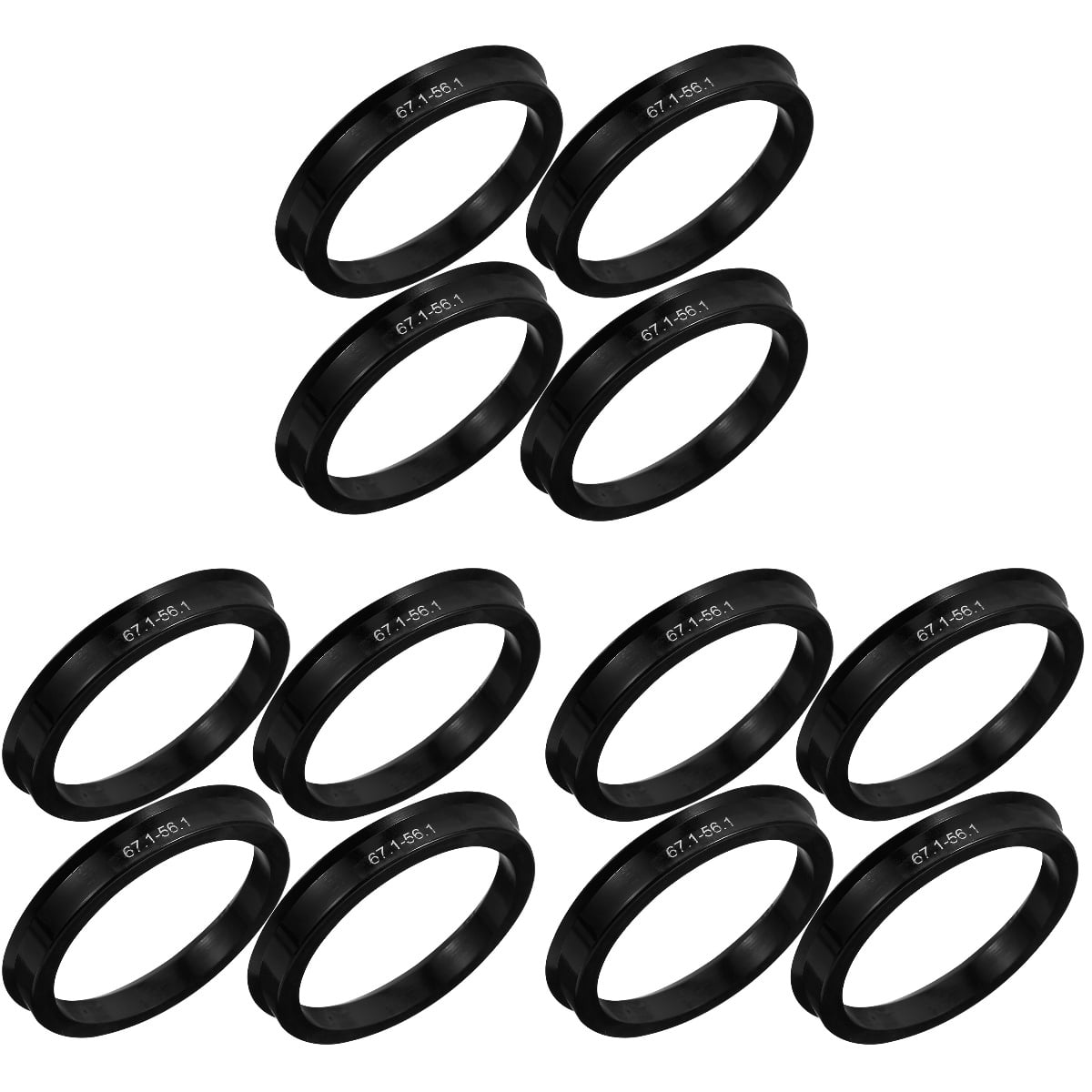 12 Pcs Hub Reducer Ring Car Decorations Exterior Hubcentric Rings ...