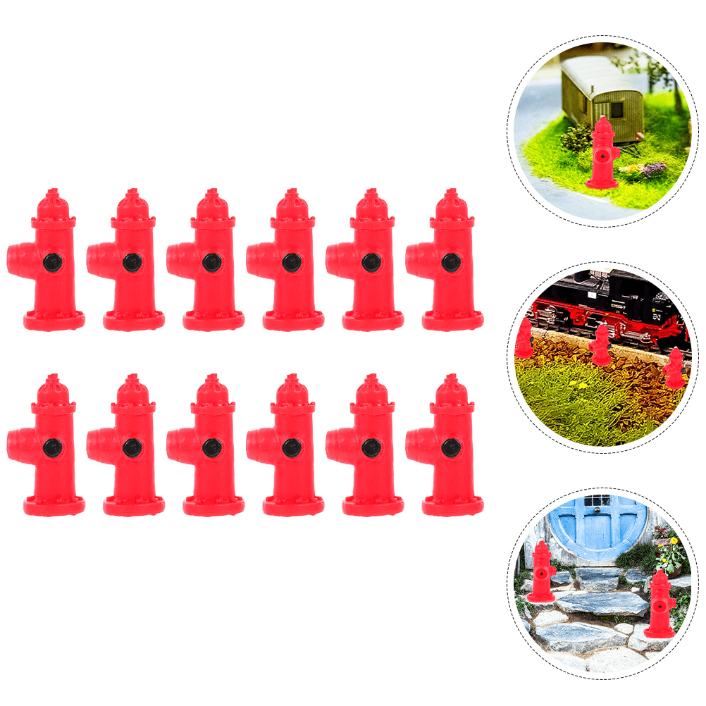 12 Pcs Hydrant Model Traffic Sign Imitated Street Diy Micro Landscape ...