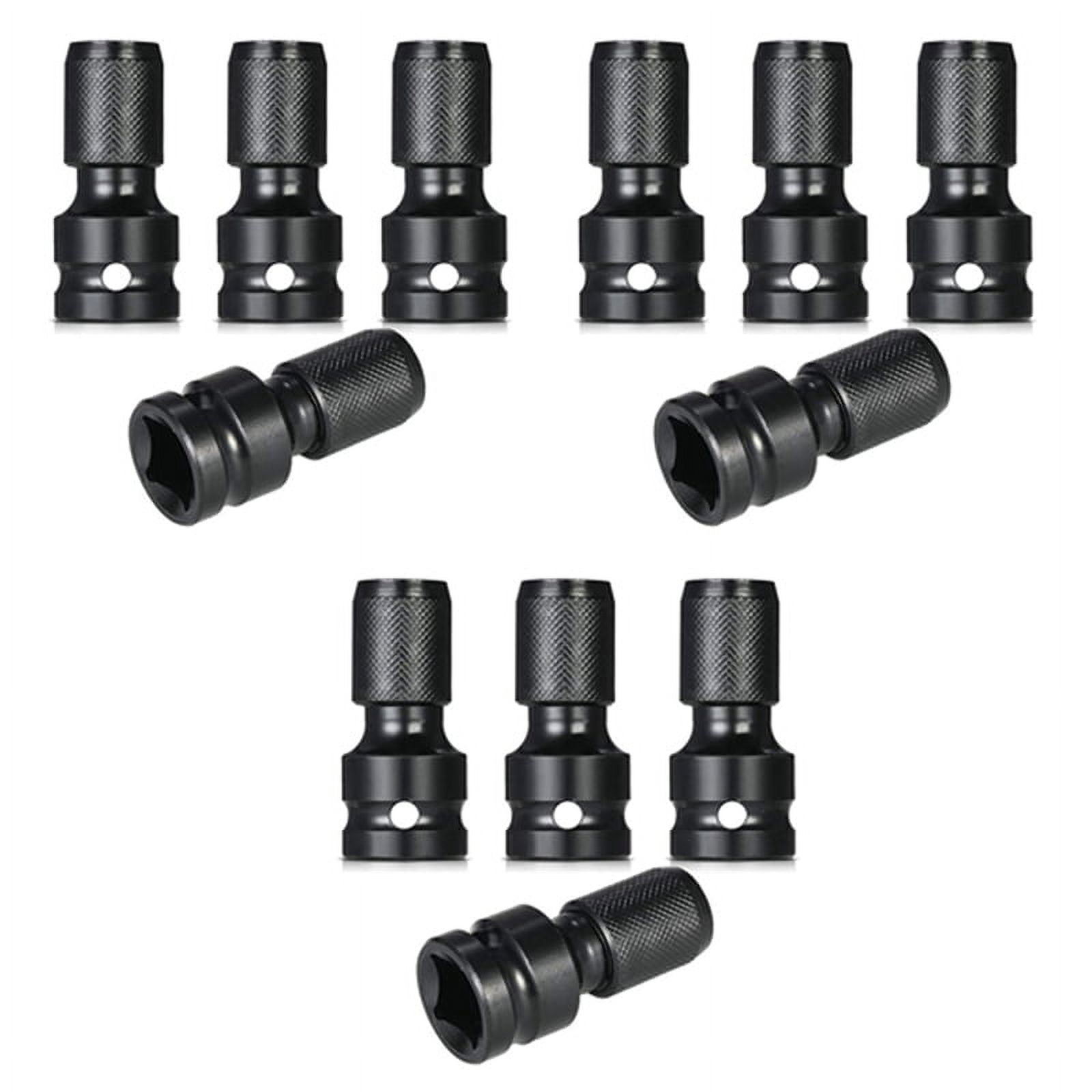 12 Pcs Impact Adaptor 1/2 Square Drive to 1/4 Hex Shank Socket Adapter ...
