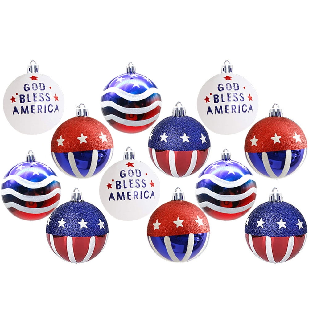 12 Pcs Independence Day Ball Hanging Ornaments Independence Day Party ...