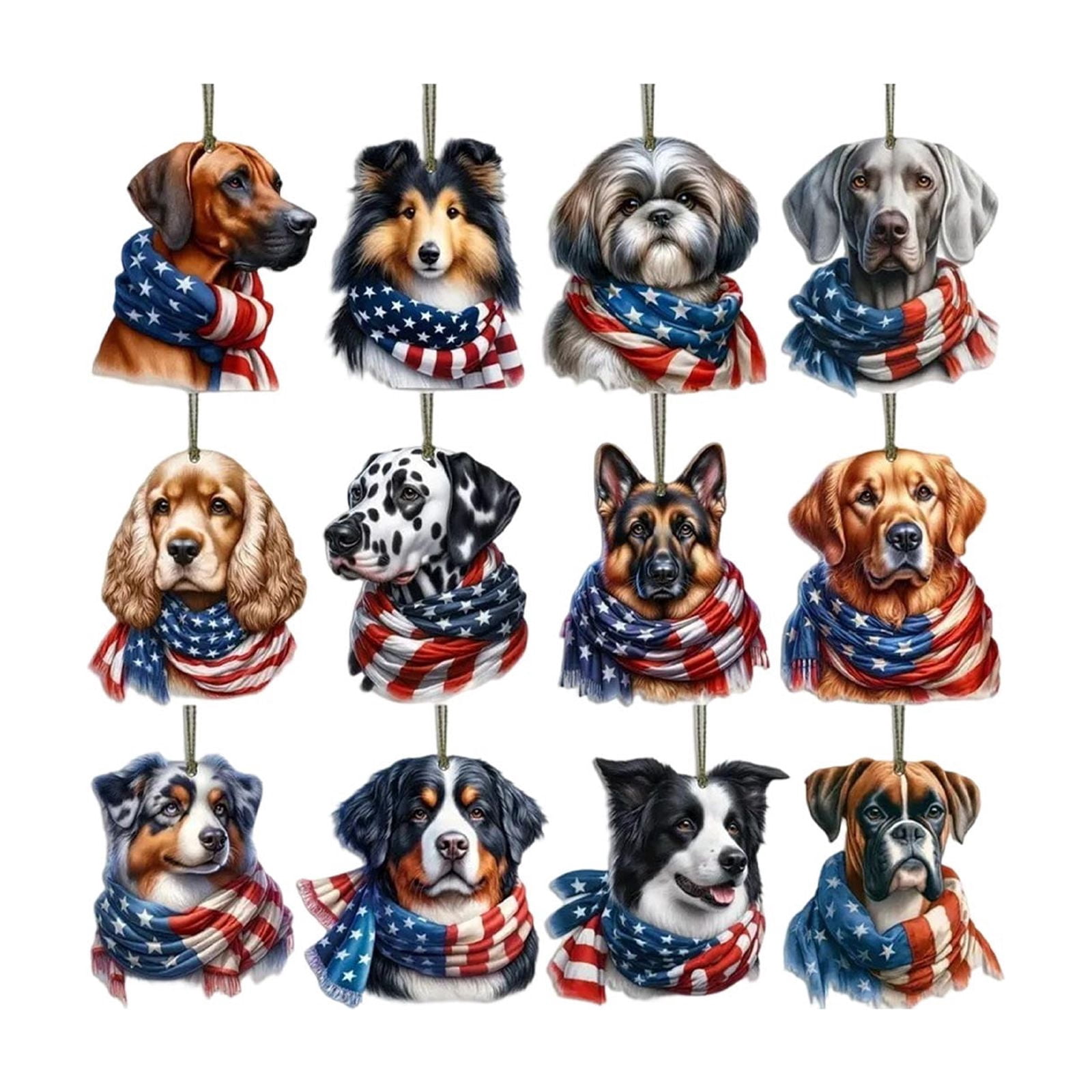 12 Pcs Independent Day Wooden Home Decor Hanging Accessories Wooden ...