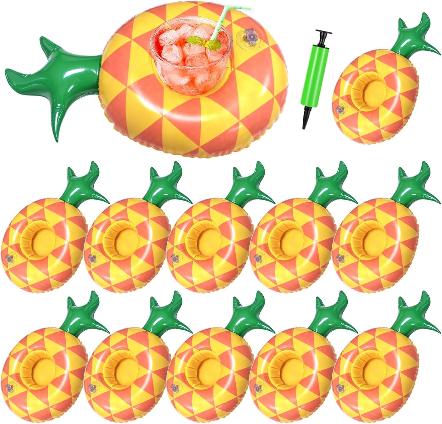 12 Pcs Inflatable Drink Floats Reusable Lightweight Inflatable Drink ...