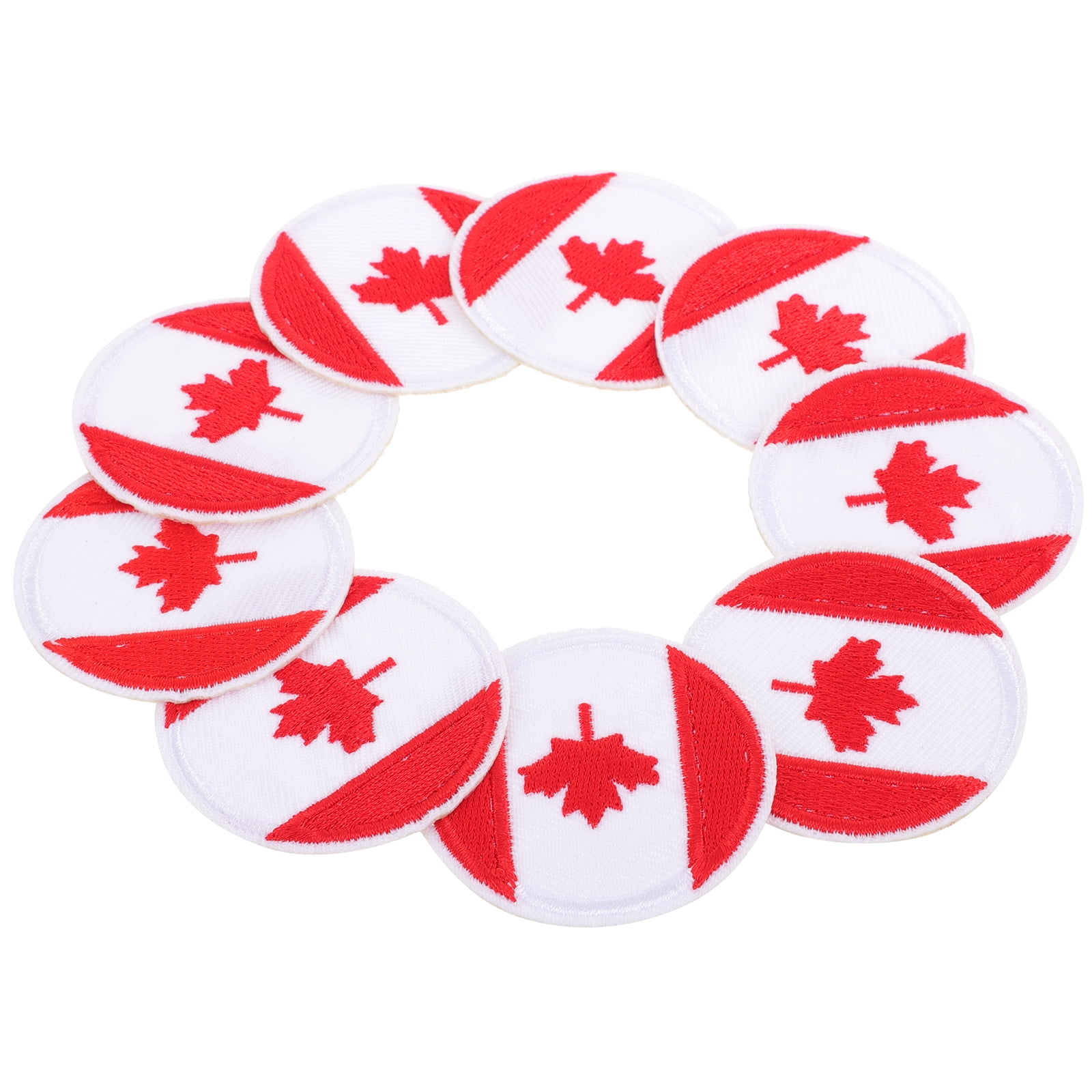 12 Pcs Insignia Flag Cloth Patch Embroidery Applique Canadian Flags ...