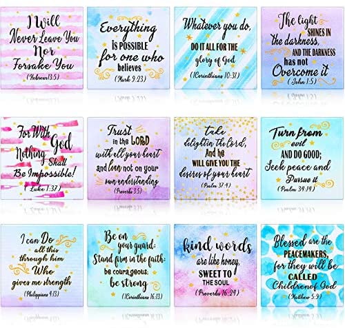 12 Pcs Inspirational Christian Magnets with Bible Verses Refrigerator ...