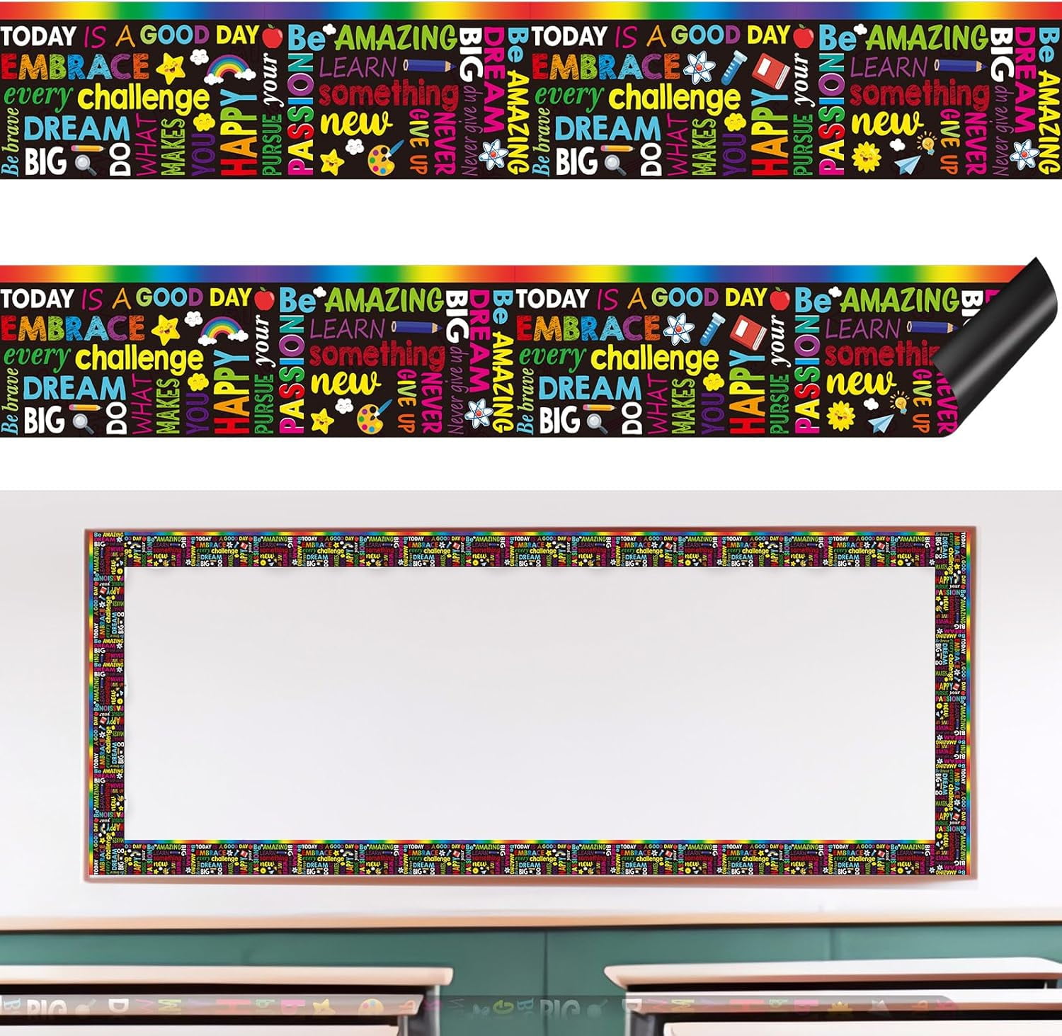 12 Pcs Inspirational Magnetic Border Motivational Bulletin Board Border ...