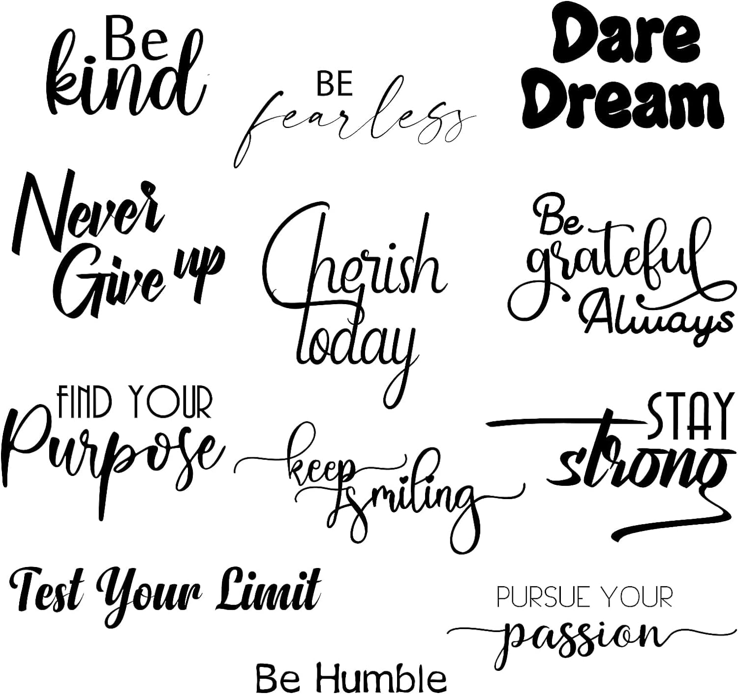 12 Pcs Inspirational Quotes Wall Decals Peel and Stick Vinyl Mirror ...