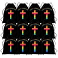 12 Pcs Jesus Loves You Drawstring Backpack Bulk Christian Gift Bags ...