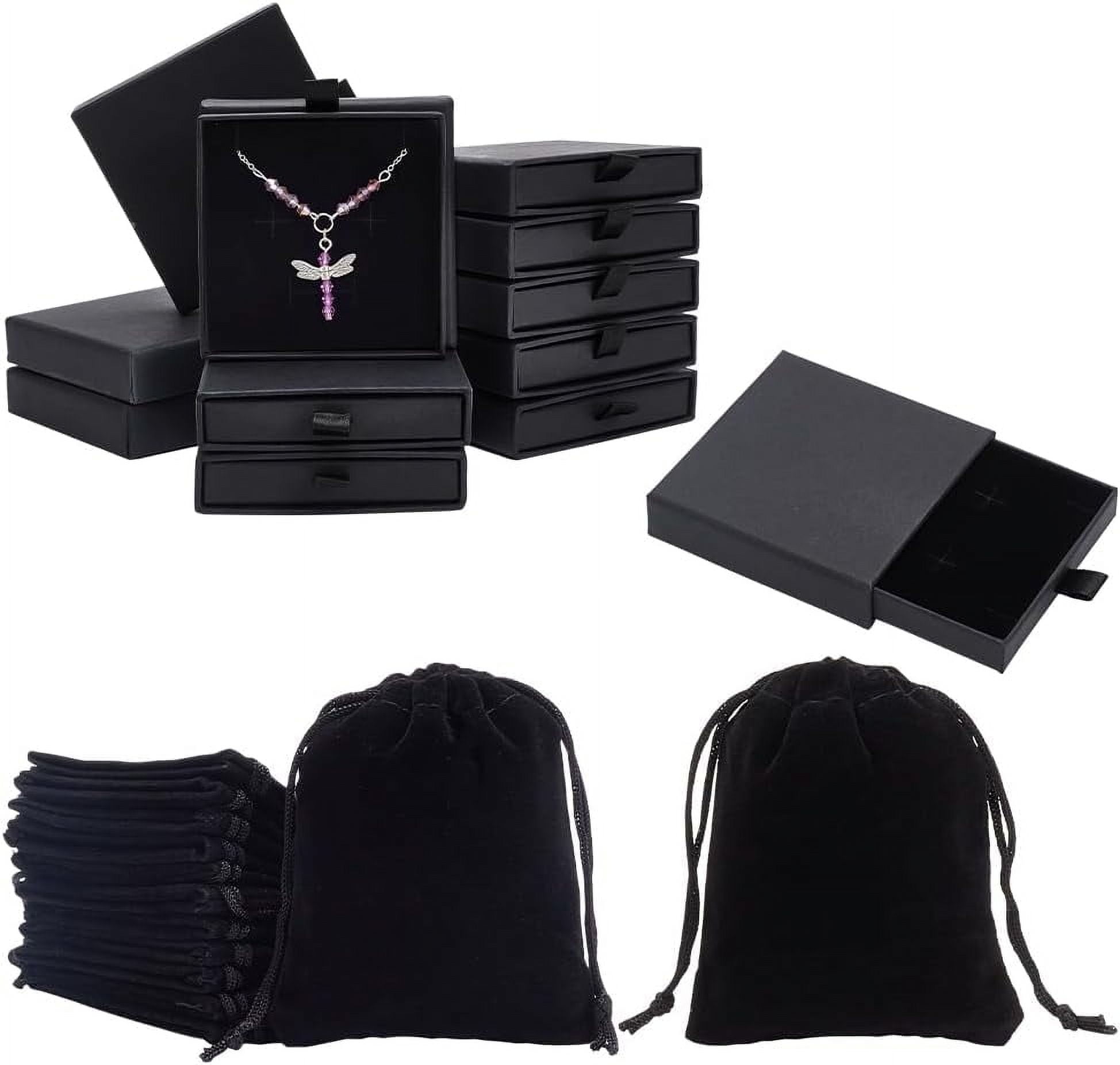 12 Pcs Jewelry Gift Boxes with 12 Pcs Velvet Bags Cardboard Small Gift ...