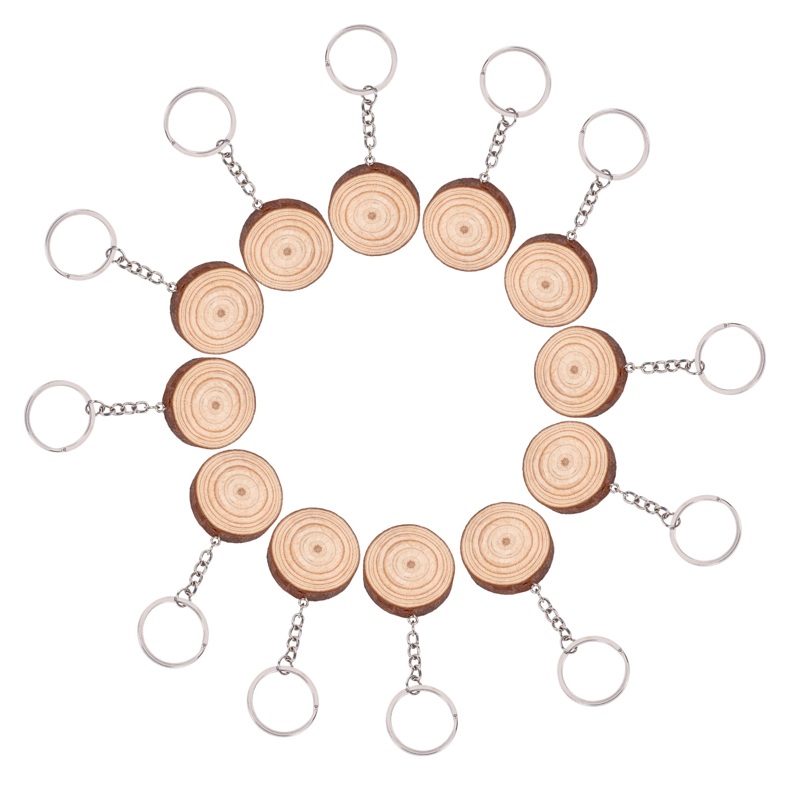 12 Pcs Wooden Keychain Pendant Chains for Kids Keychains Craft ...