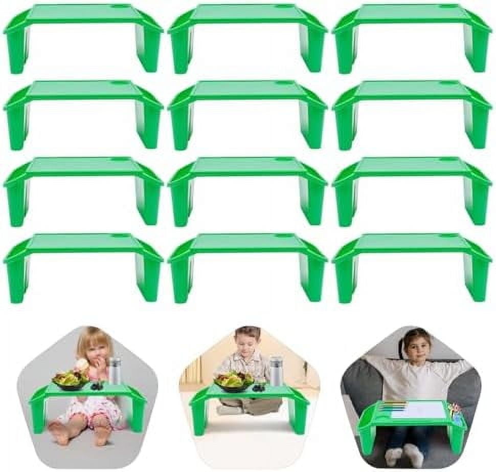 12 Pcs Kids Lap Desk Tray with Storage Plastic Breakfast Laptop Trays ...