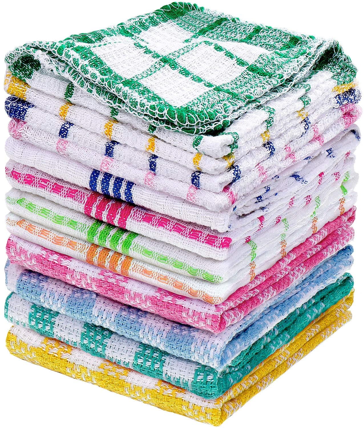 12 Pcs Kitchen Dish Cloths for Washing Dishes Absorbent Dish Rags Cleaning Reusable Towels for ...
