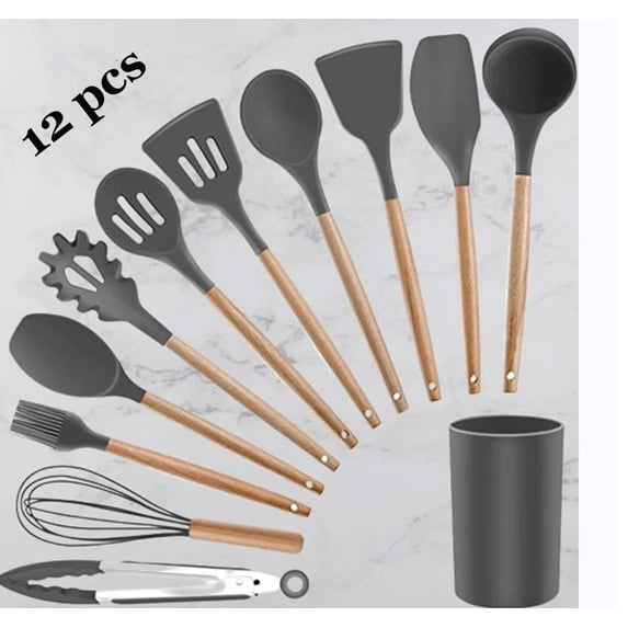 12 Pcs Kitchen Utensils Cooking Spatulas Nonstick Heat Resistant ...