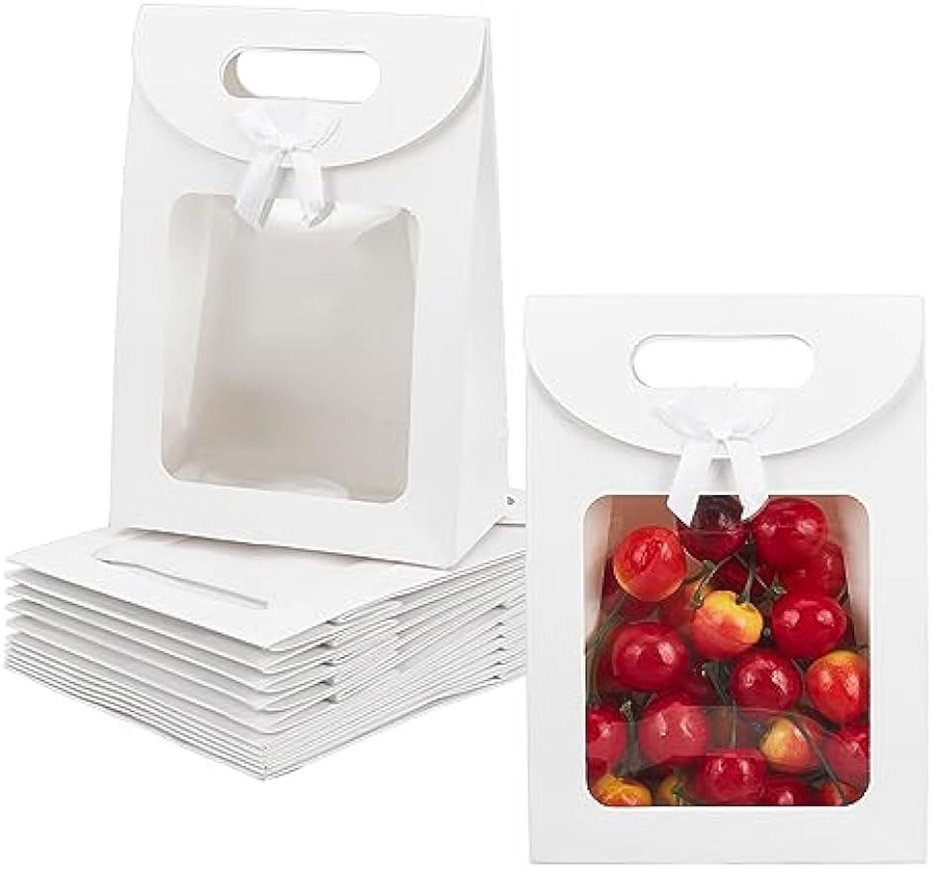 12 Pcs Kraft Paper Bags with Window 2.8x7.87x7.68 Inch Stand Up Gift ...