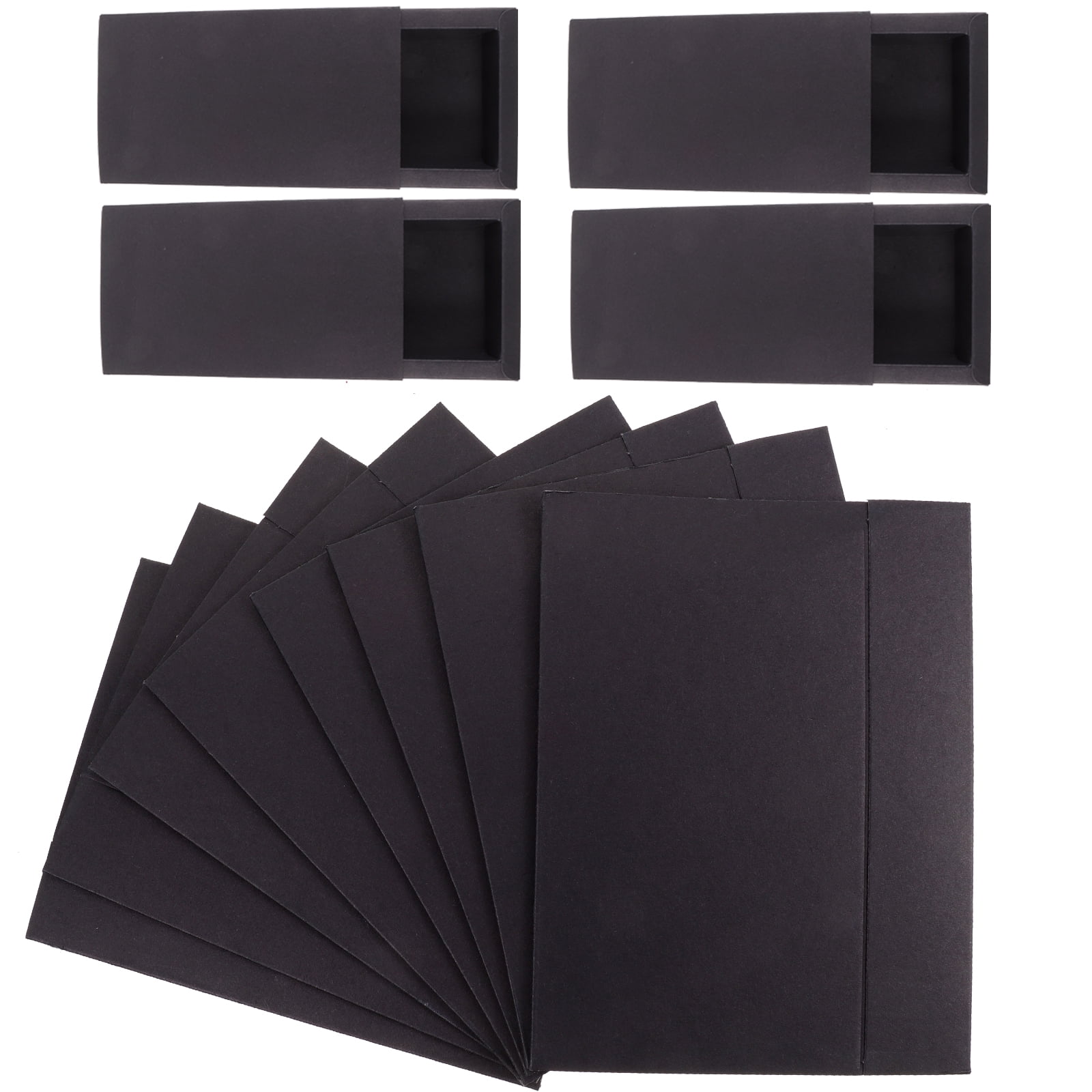 12 Pcs Kraft Paper Drawer Box Cardboard Drawers Gift Cases Black Boxes ...