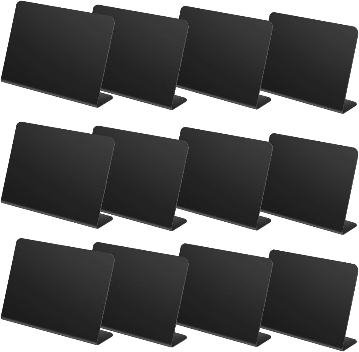 12 Pcs L-Shaped Mini Chalkboard Signs Acrylic Chalkboard Buffet Tags ...
