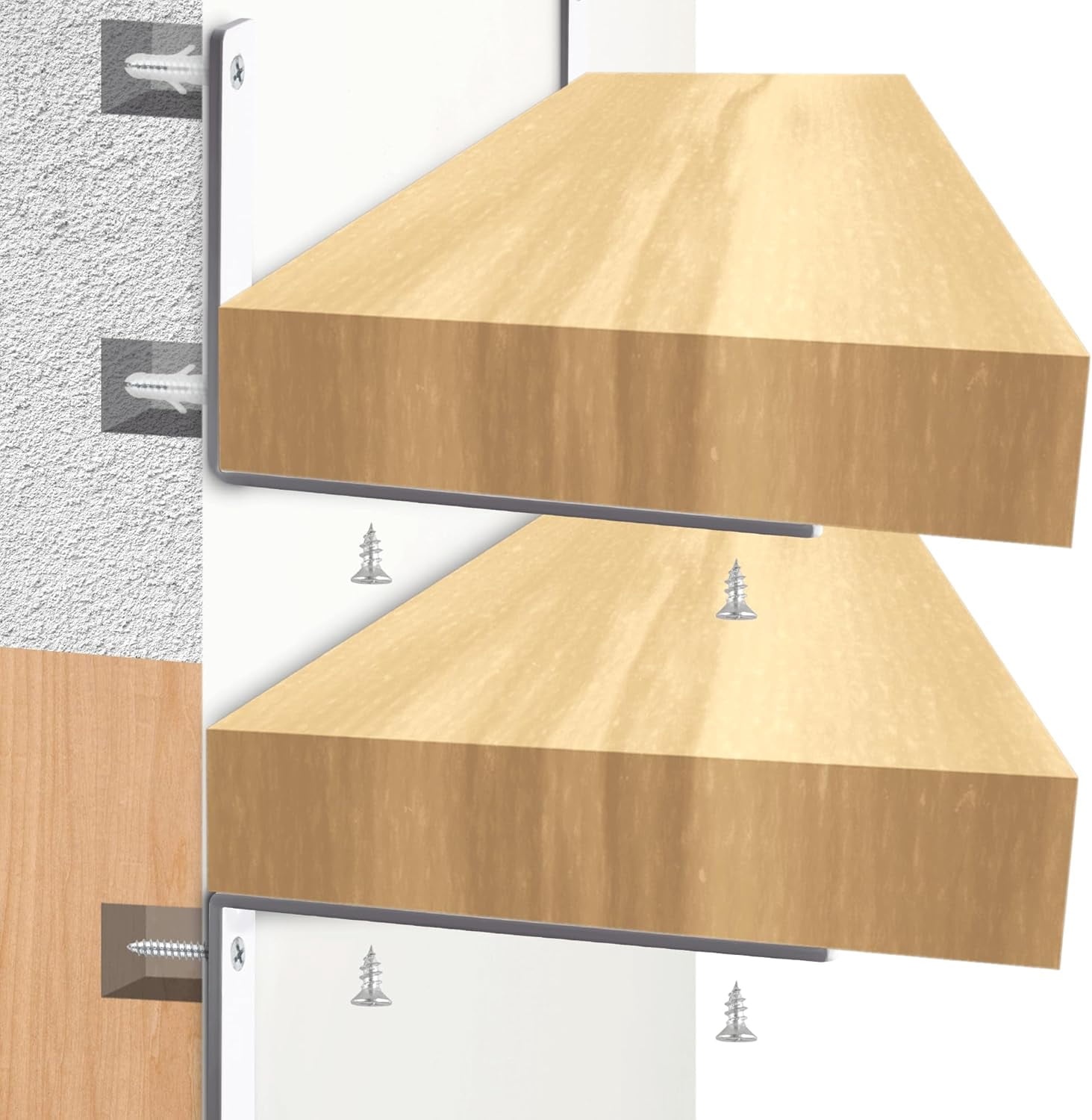 12 Pcs L Shelf Brackets, 6 X 4 Inch Heavy Duty Metal Floating Shelf ...
