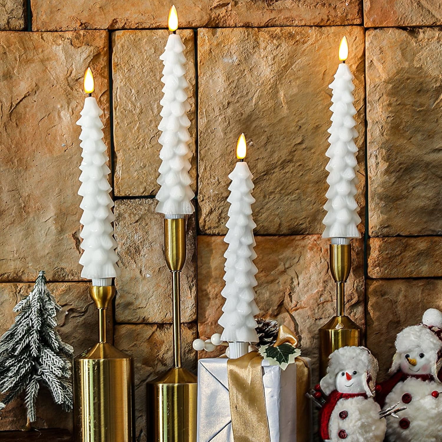 12 Pcs LED Flameless Christmas Tree Taper Candles - Walmart.com