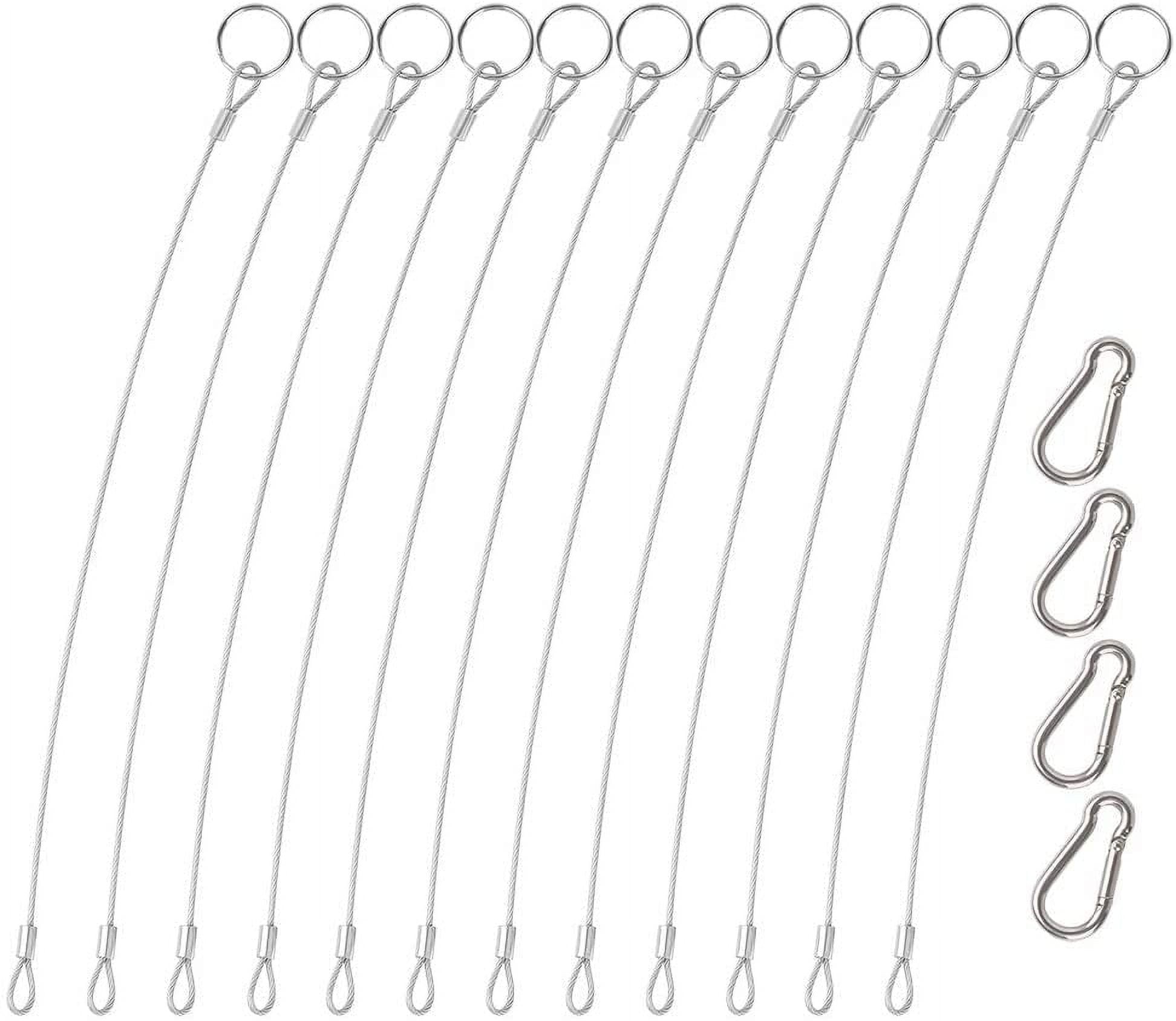 12 Pcs Lanyard Safety Rope,YuCool 2mm 316 Stainless Steel Rope with 4 ...