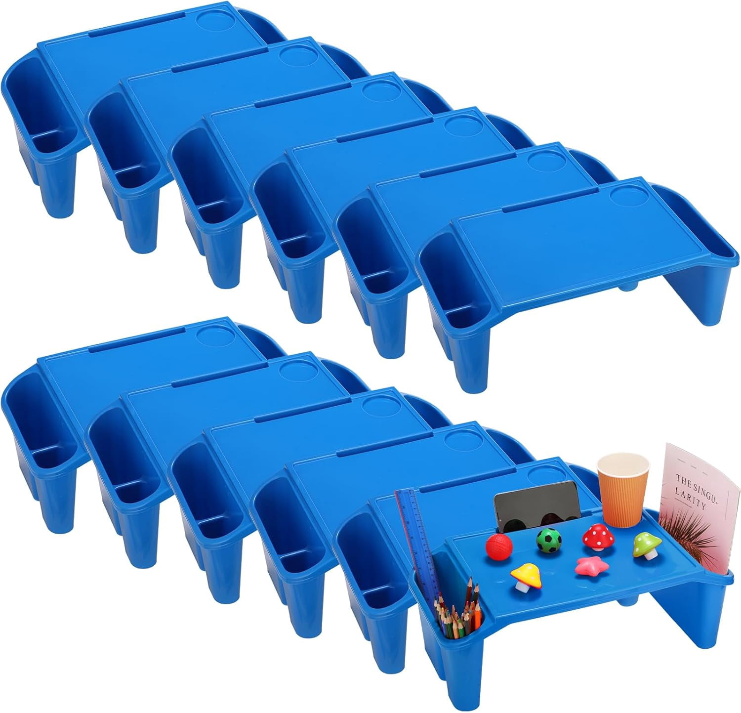 12 Pcs Lap Desk Bulk Tray Lap Table Bed Table Plastic Desk with Extra ...