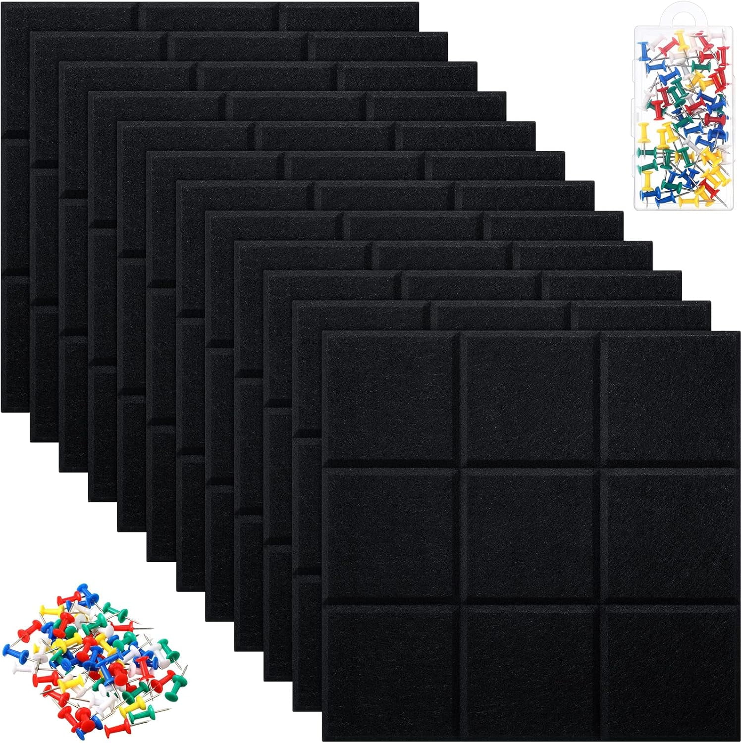 12 Pcs Large 11.8" X 11.8" Felt Bulletin Board for Wall Square Felt ...
