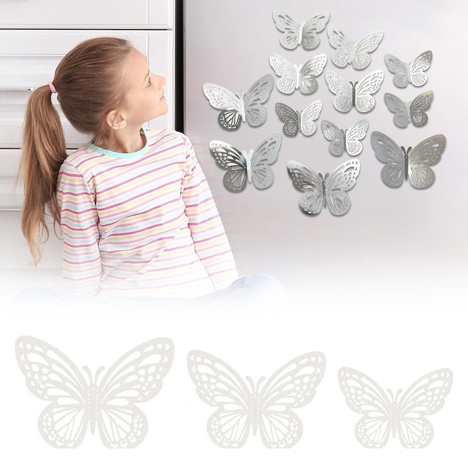 12 Pcs Large Butterfly Party Decoration 3D Butterflies Wall Decor Set 3 ...