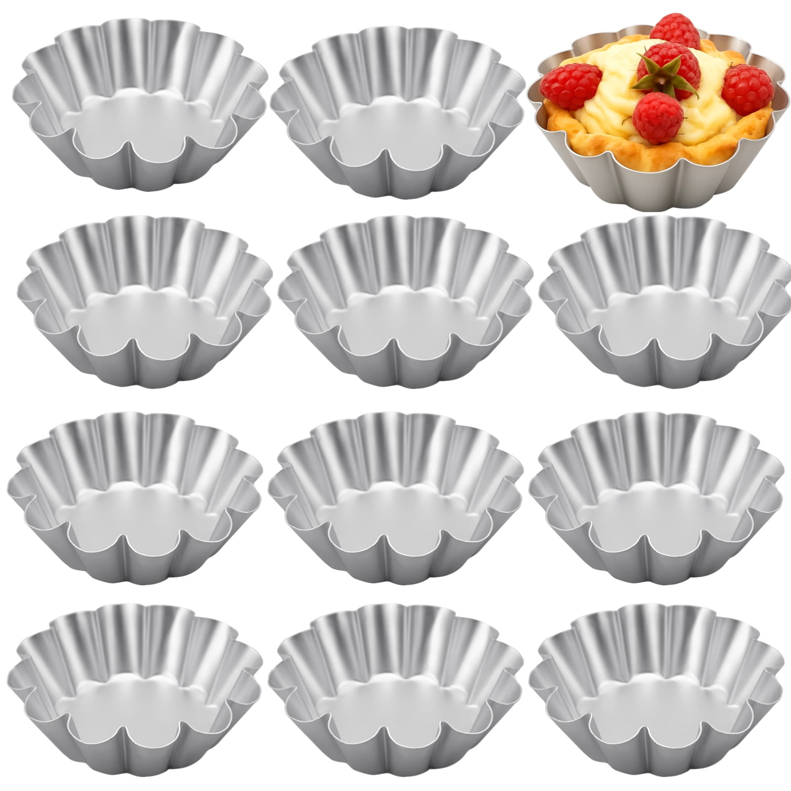 12 Pcs Large Ensaymada Molds, 4.8" Bibingka & Tart Molds, Deep ...