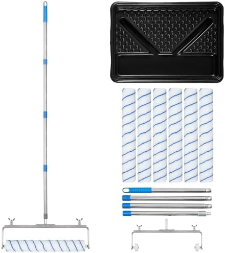 12 Pcs Large Paint Roller Kit,12-18" Adjustable Roller Frame ...