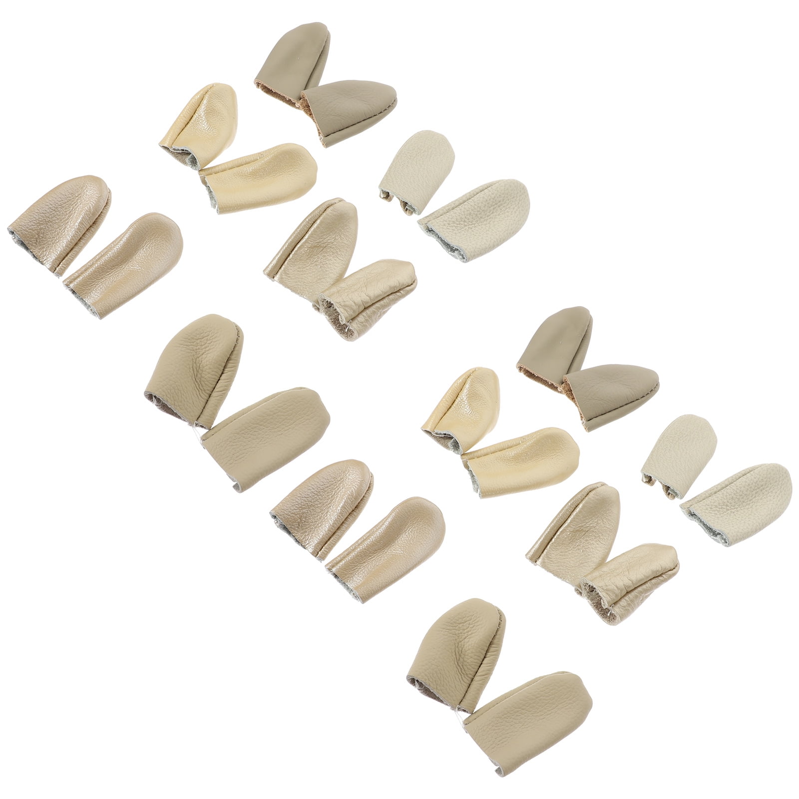 12 Pcs Leather Thimble Finger Protective Guards Needle Felting Sleeve ...