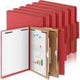 12 Pcs Letter-Size Red Classification Folders with 2 Pockets ...