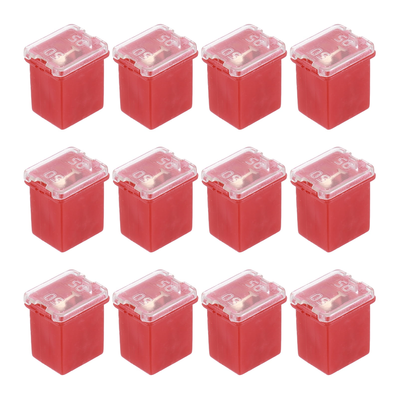 12 Pcs Low profile Car Fuses,32V DC 50A Box Shaped Cartridge Fuse ...