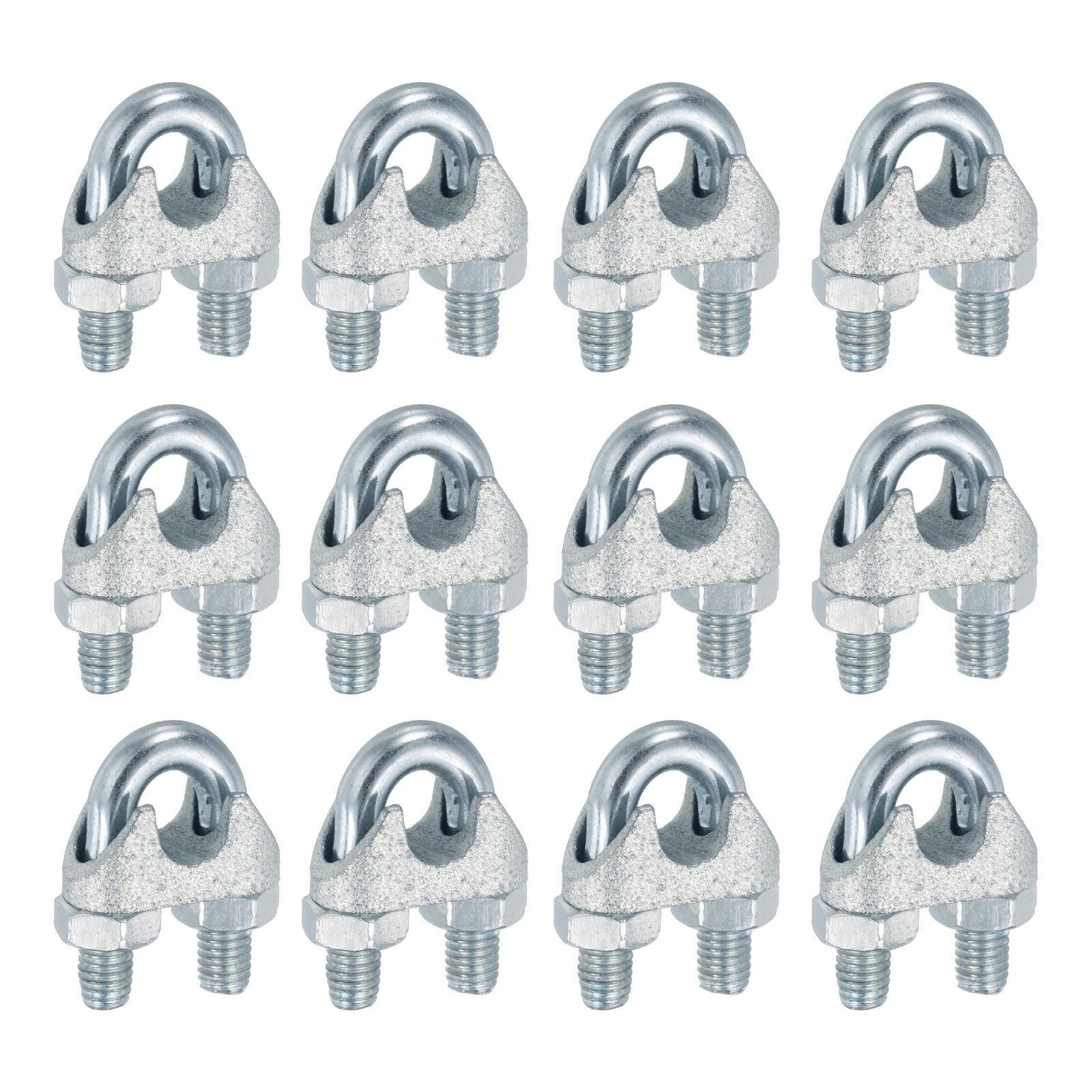 12 Pcs M10 Steel Wire Rope Clip Clamps, 1/2" Wire Rope U-Bolt Cable ...