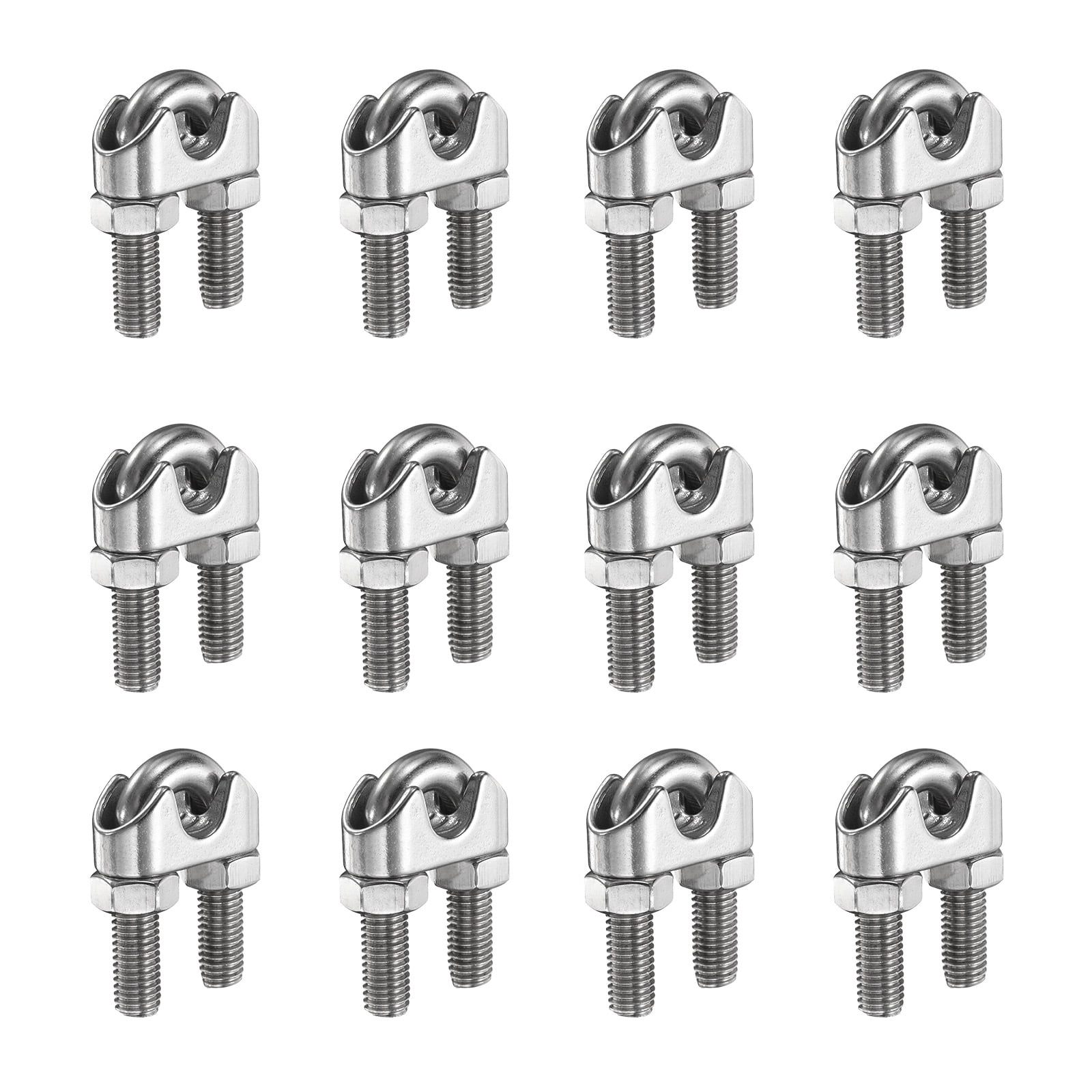 12 Pcs M12 1/2" Wire Rope U-Bolt Cable Clamps Saddle Fastener FOR Wire ...