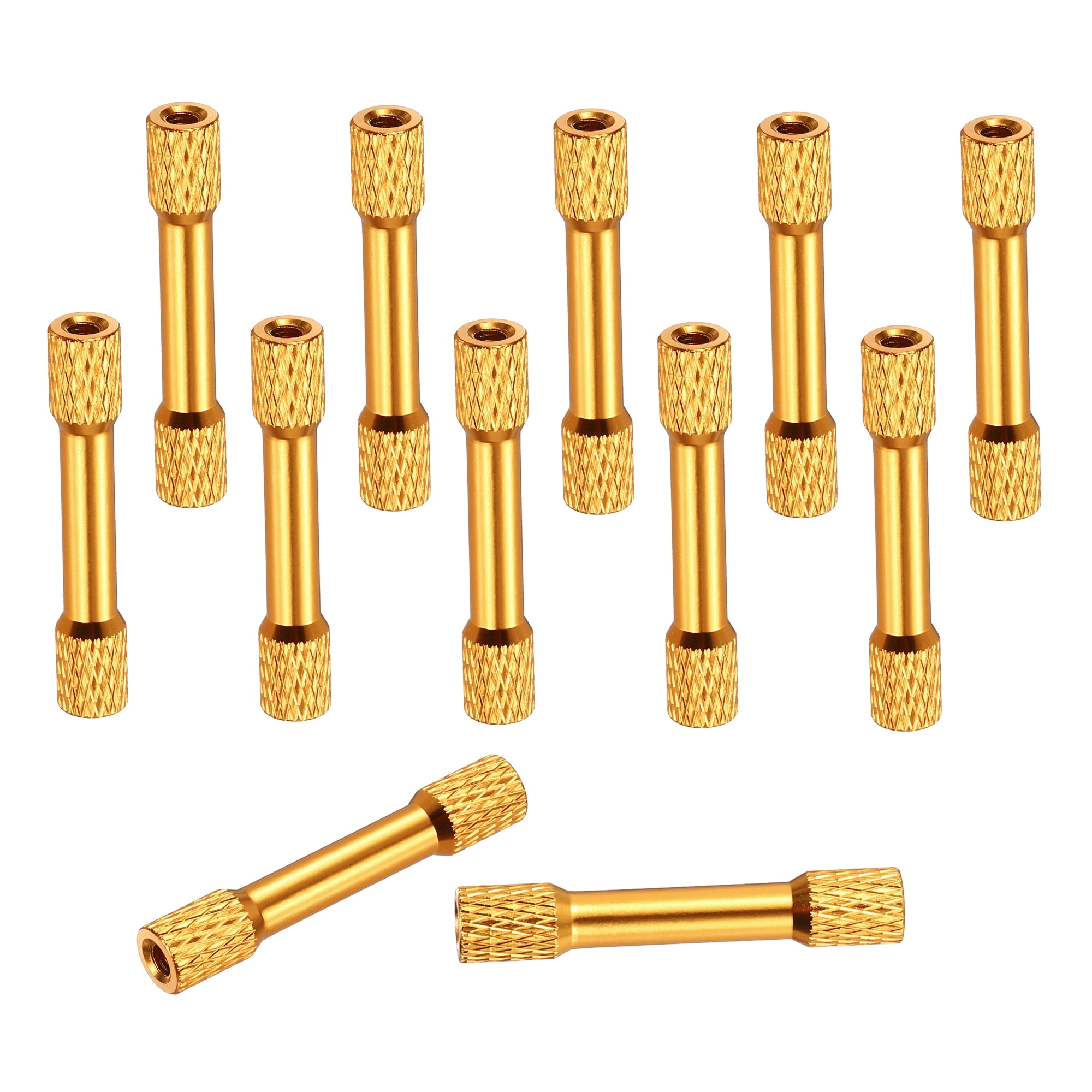12 Pcs M3 x 35mm Knurled Aluminum Standoff Double-Head Spacer Column ...