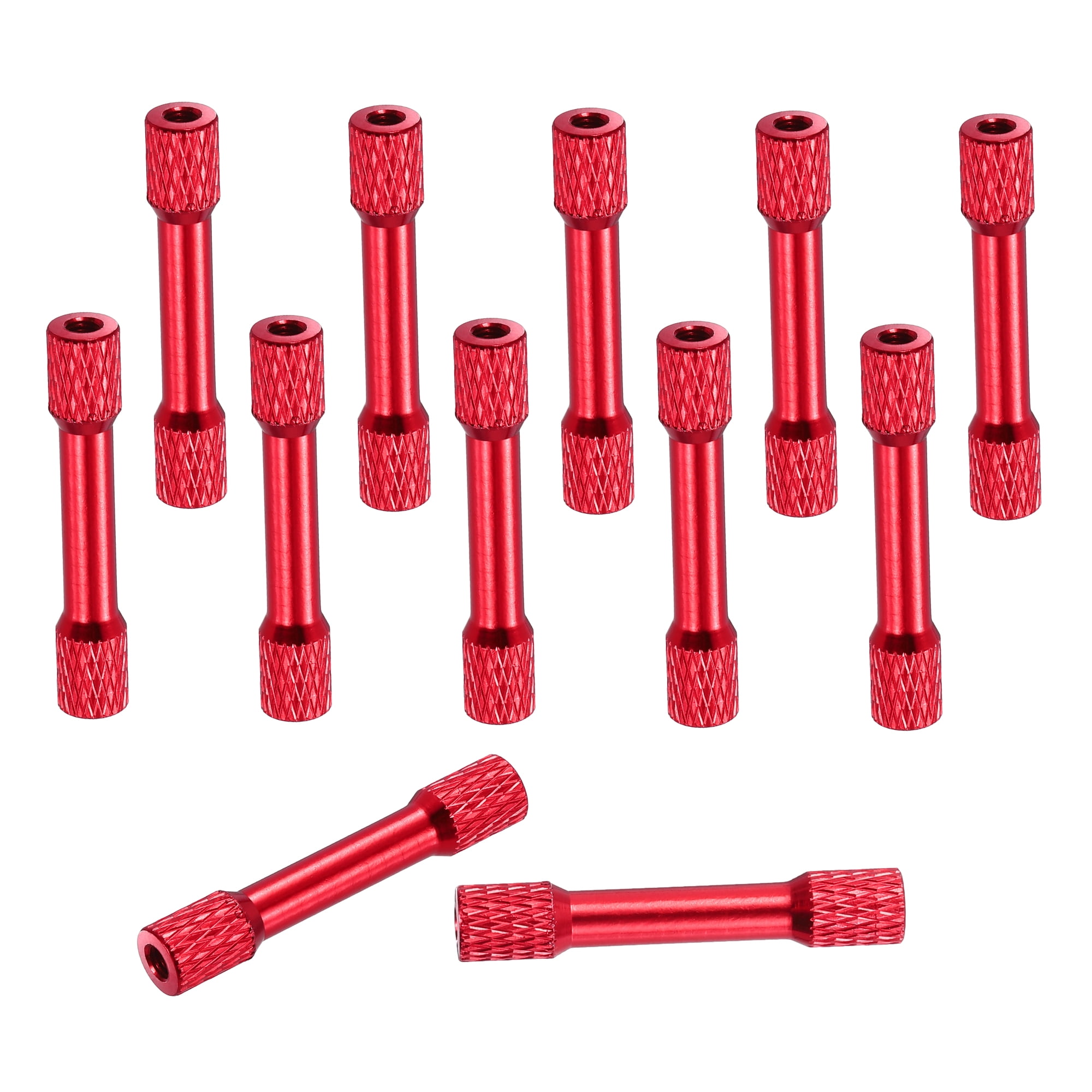 12 Pcs M3 x 35mm Knurled Aluminum Standoff Double-Head Spacer Column ...