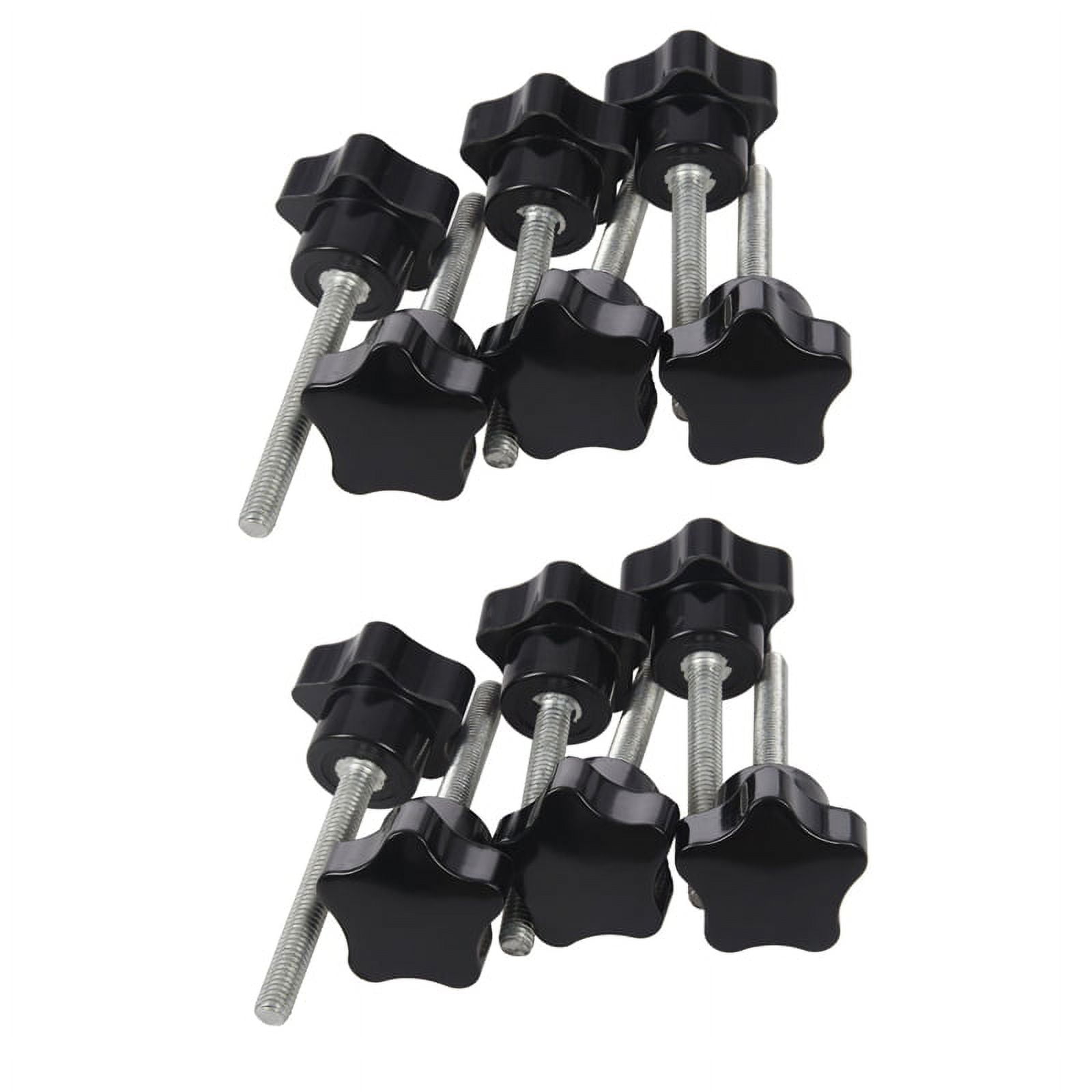 12 Pcs M6 x 50 mm Locking Star-Shaped Plastic Male Thread Knob Grip ...