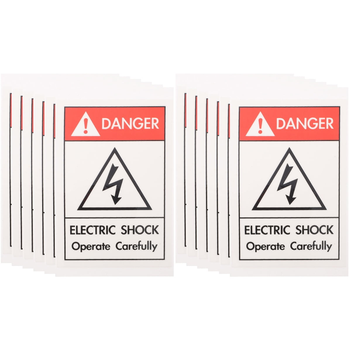 12 Pcs Machinery Warning Signs Emblems Keep Clear Sticker Dangerous ...