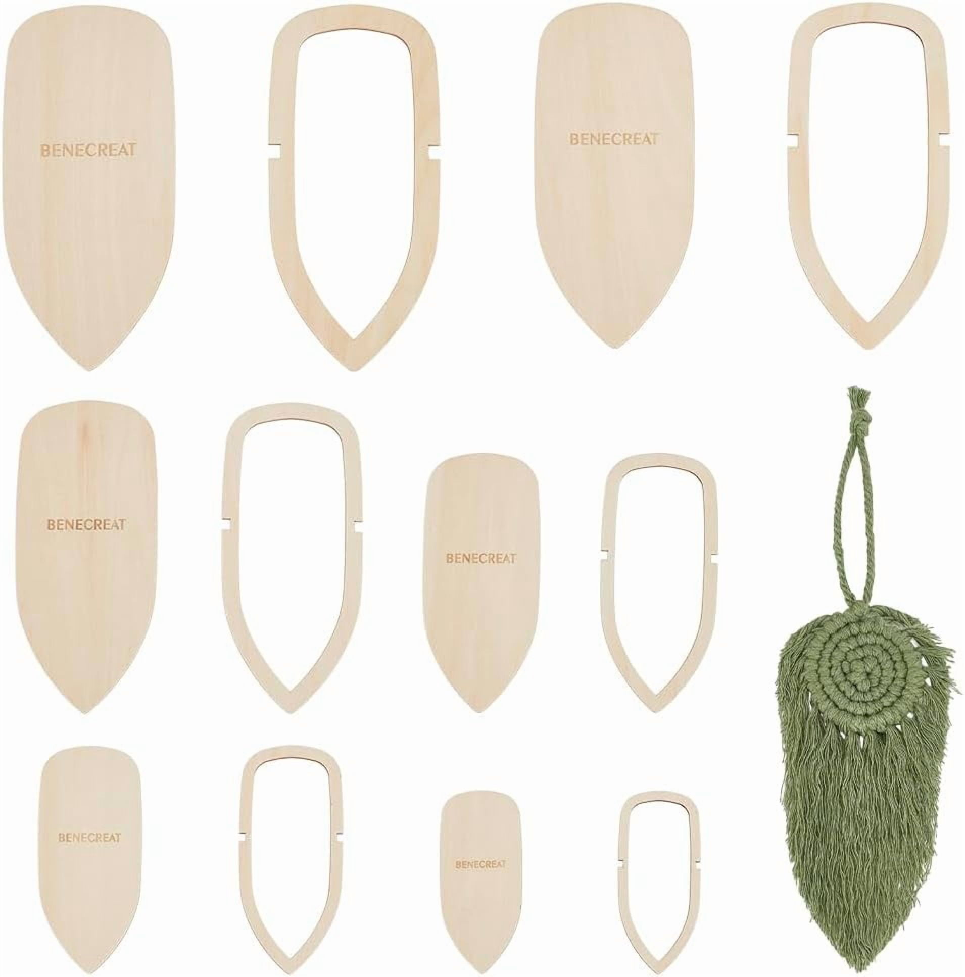 12 Pcs Macrame Feather Cutting Template Wood Cutting Molds Macrame Tool ...