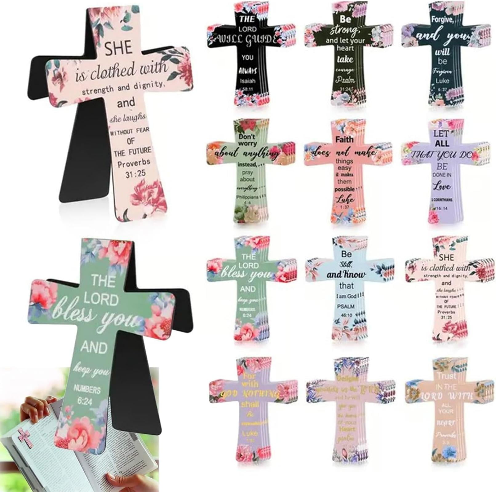 12 Pcs Magnetic Cross Bookmarks, Religious Bible Bookmarks Magnetic ...