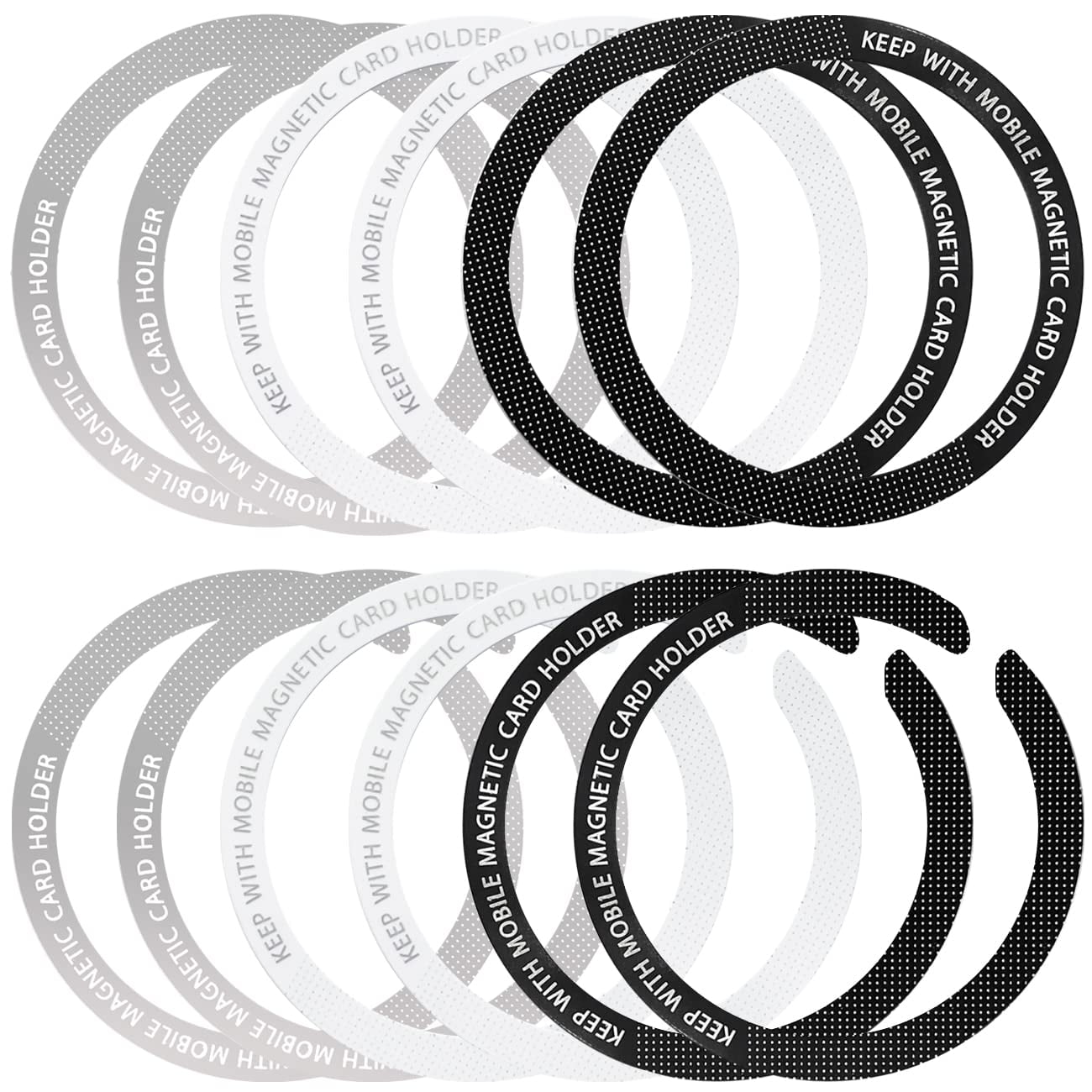 12 Pcs Magnetic Wireless Charging Metal Ring with Sticker, Universal ...