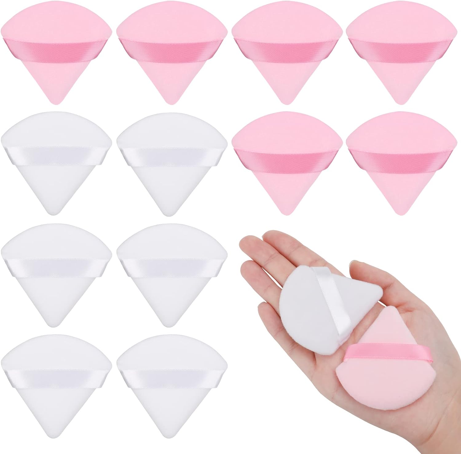 12 Pcs Makeup Powder Puff, Face Triangle Powder Puff for Face and Body ...