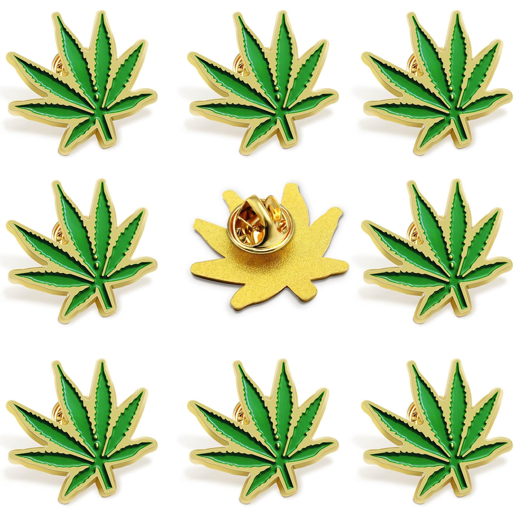 12/Pcs Marijuana Leaf Enamel Lapel Pin 1O - Weed Cannabis 420 Leaf ...