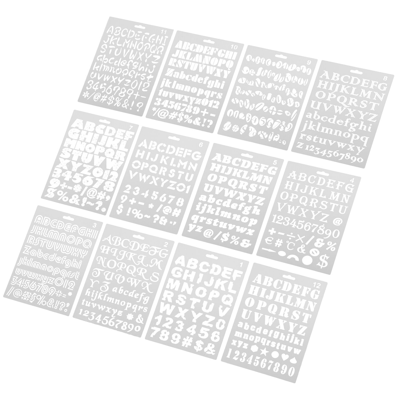 12 Pcs Markers Planner Bookmark Alphabet Painting Template Wall ...