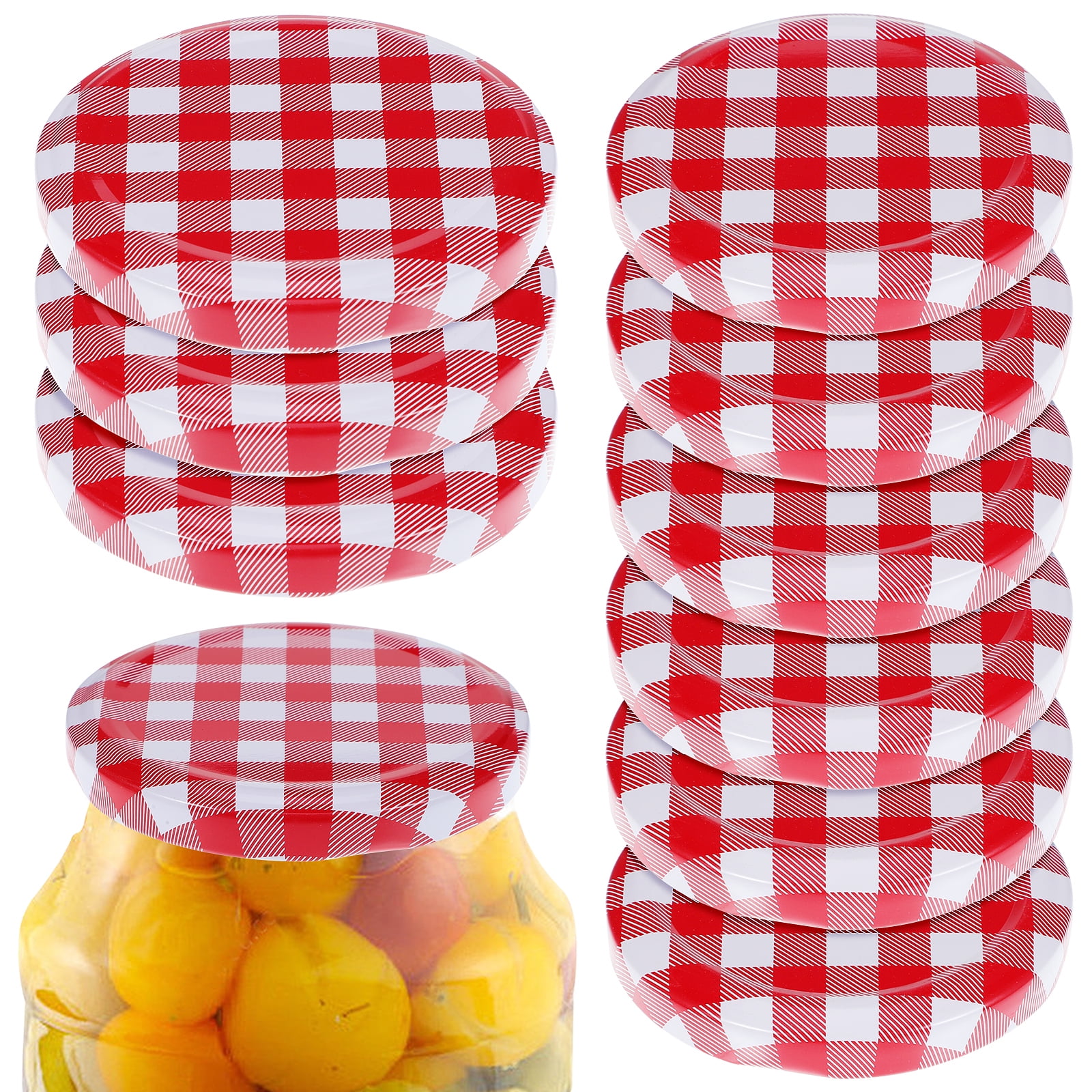 12 Pcs Mason Jar Red Cap Large Mouth Lids Bottle Covers Drinking Jars ...