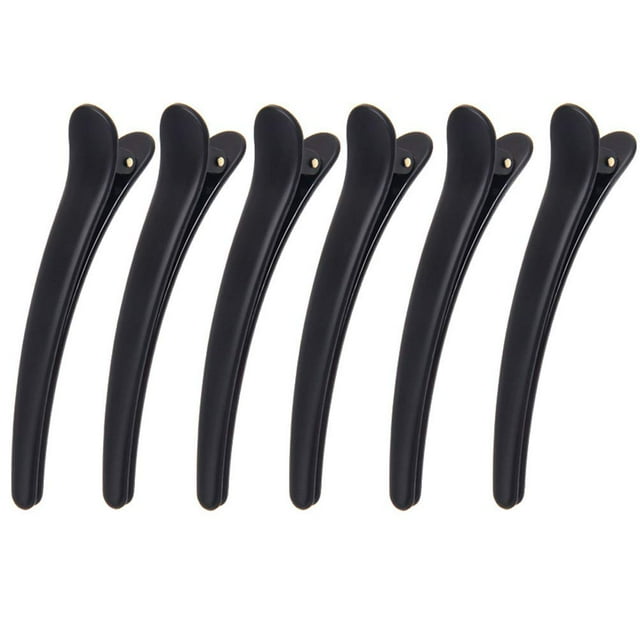 12 Pcs Matt Black Styling Hair Clips Plastic Duckbill Clips