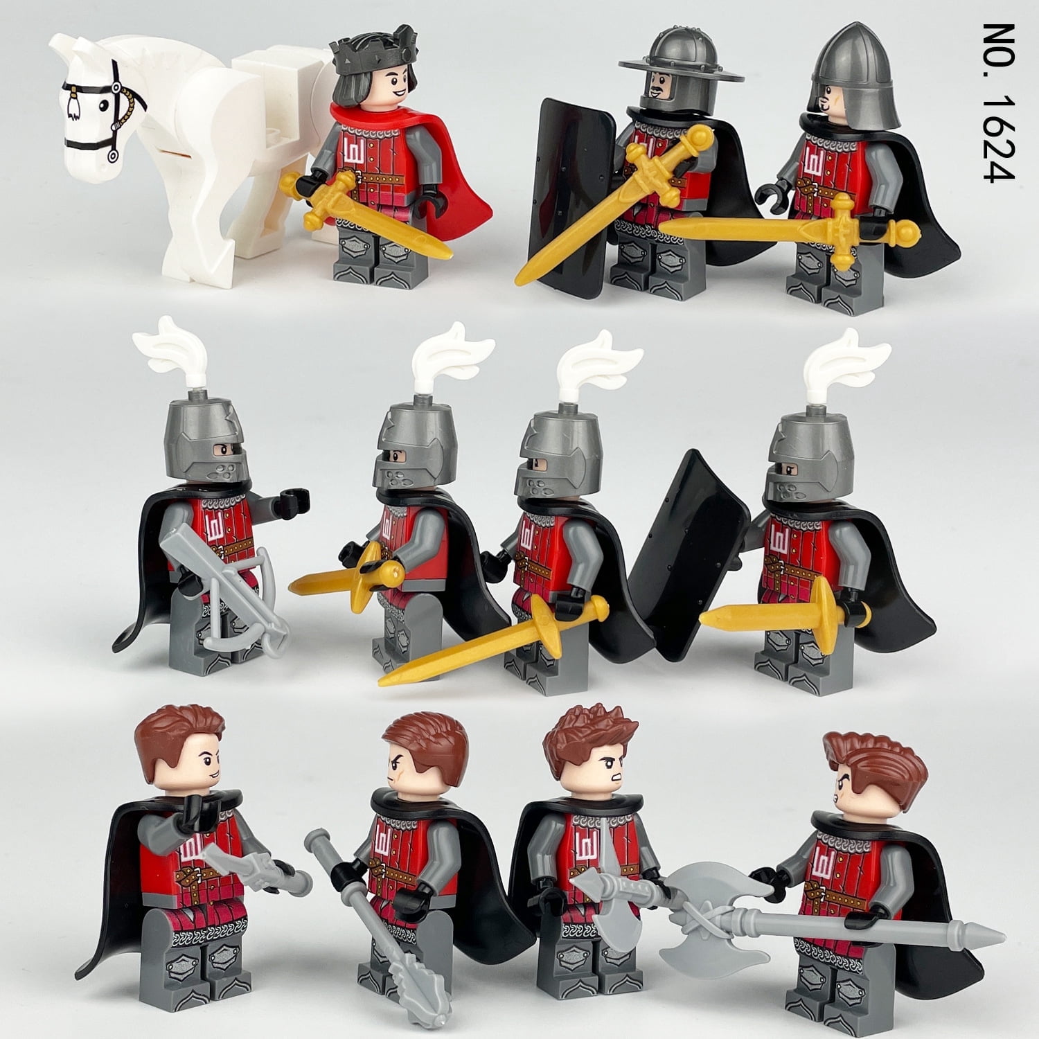 12 Pcs Medieval Knights Mini Figures Building Blocks Toys, Ancient ...
