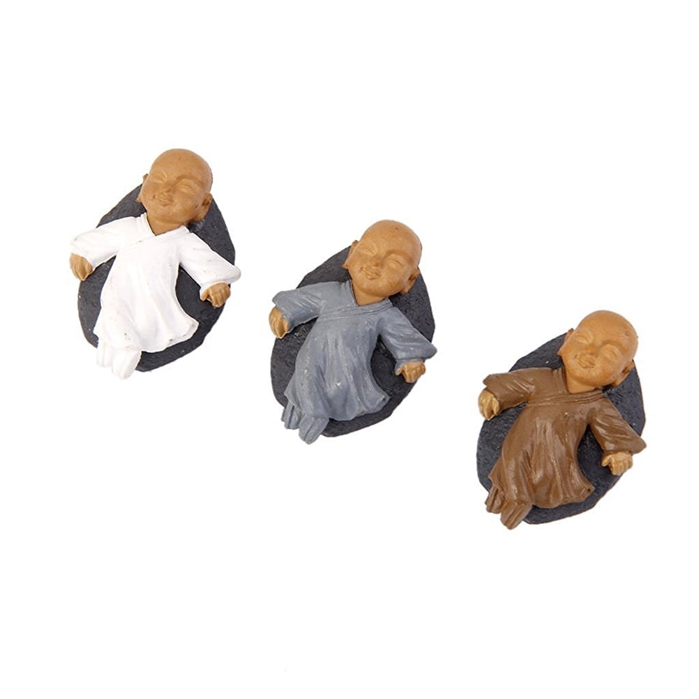 12 Pcs Meditation Monks Figurines Miniature Monk for Garden Decor PVC ...