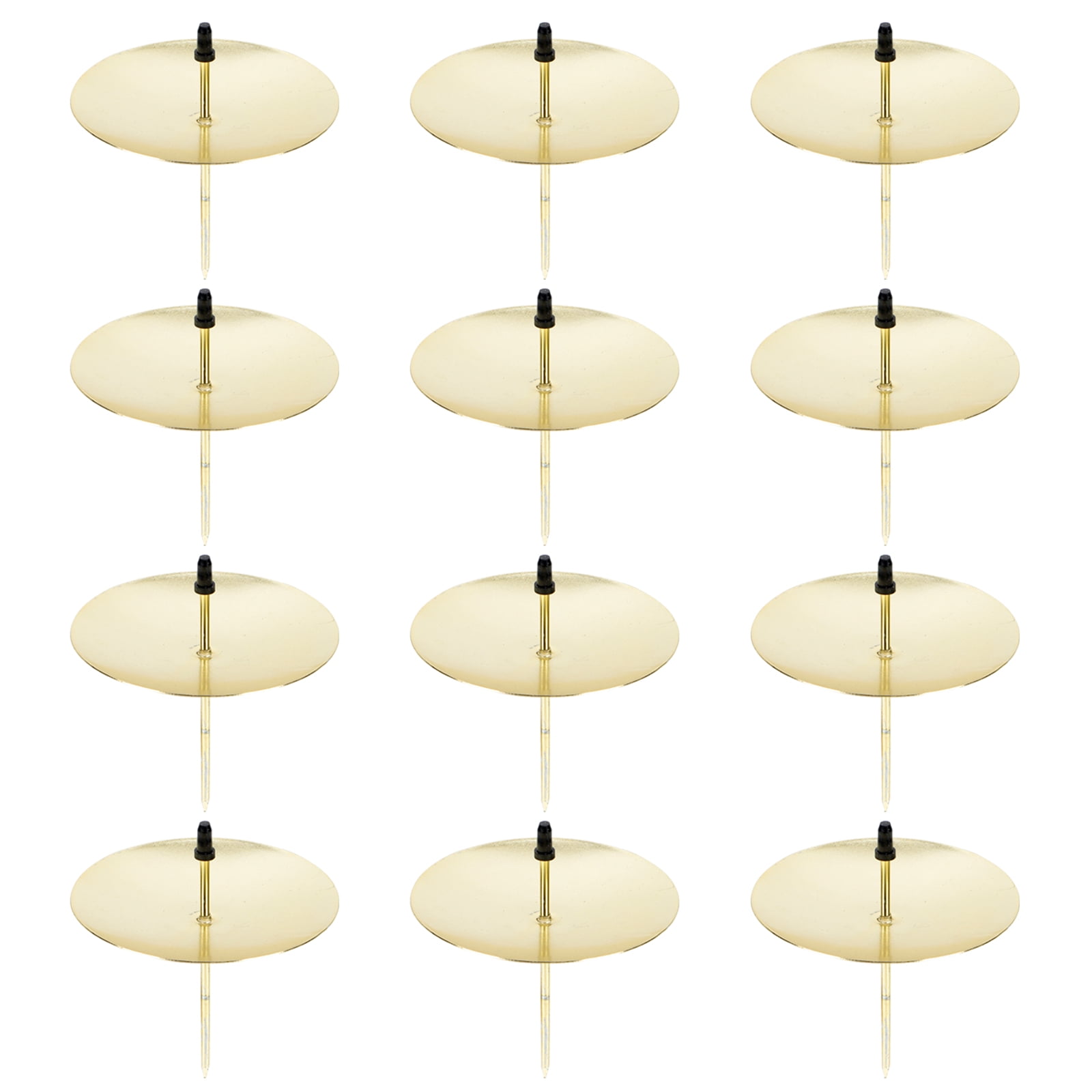 12 Pcs Metal Candle Holder Candlestick Holders Plate Stand Taper ...